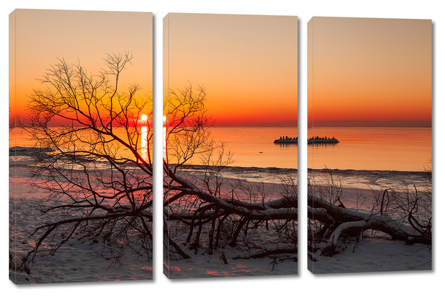 Baltic Sea Winter Canvas Print, 3 Panel Split, Triptych Wall Art, 30x20 ...