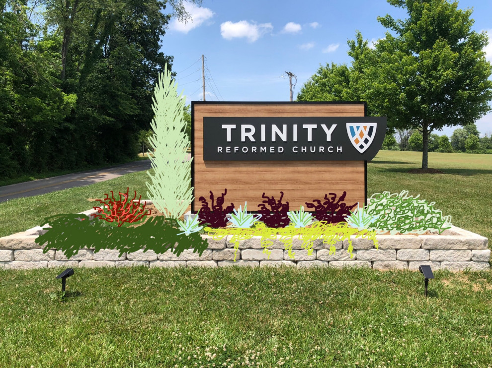 Landscape Design Around Sign