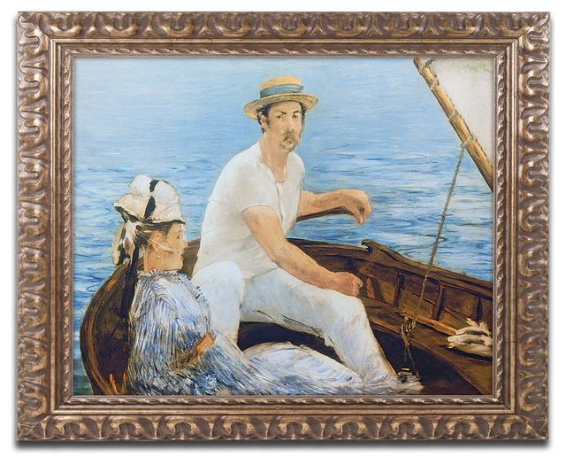 'Boating, 1874' Ornate Framed Canvas Art by Edouard Manet, 11" x 14 ...