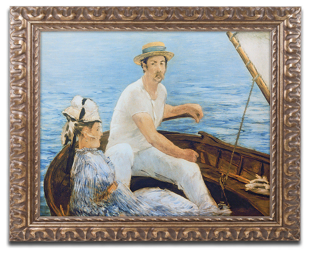 'Boating, 1874' Ornate Framed Canvas Art by Edouard Manet, 11" x 14 ...