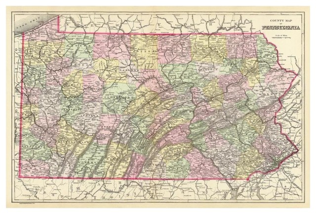 "State of Pennsylvania, 1890" Paper Print by Samuel Augustus Mitchell ...