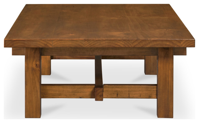 Mikoshi Vintage Brown Solid Pine Coffee Table - Transitional - Coffee ...