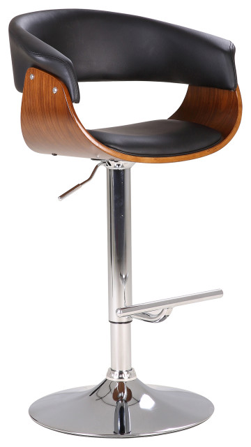 Leatherette Swivel Barstool with Contoured Seat, Gray and Brown ...