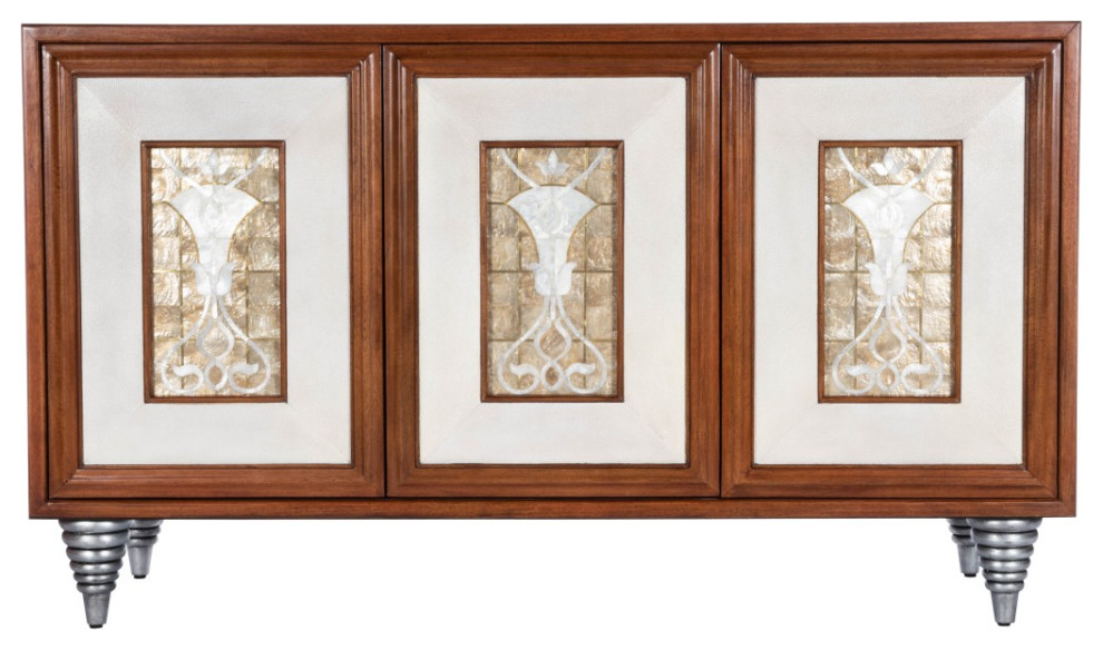 Shelly Leather and Capiz Shell Inlay Sideboard - Beach Style - Buffets ...