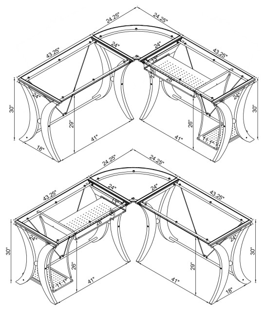 Monterey 3-piece L-shaped Computer Desk Set Cappuccino - Transitional ...