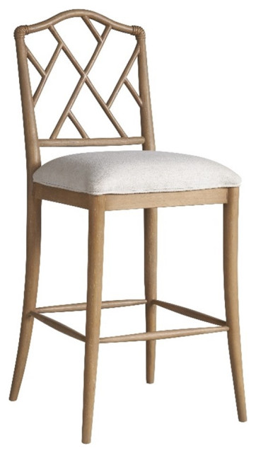Universal Furniture Set of 2 Solid Wood Chippendale Bar Stools in Tan ...