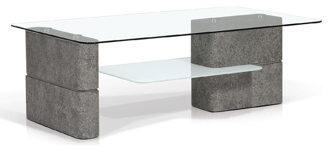 Rectangular Glass Top Coffee Table - Contemporary - Coffee Tables - by ...
