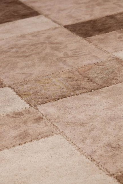 Hand Tufted Beige Wool Area Rug, 5'2"x7'6" - Contemporary - Area Rugs ...