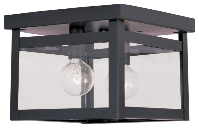 Vicar's Bridge Road - 2 Light Square Flush Mount In Shabby Chic Style-6 ...