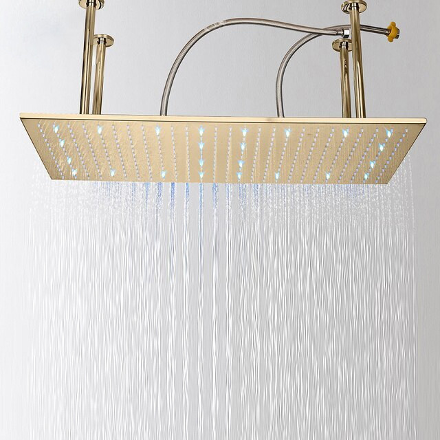 Led Gold 20*40" Ceiling Mount Rainfall Shower System With Handheld ...
