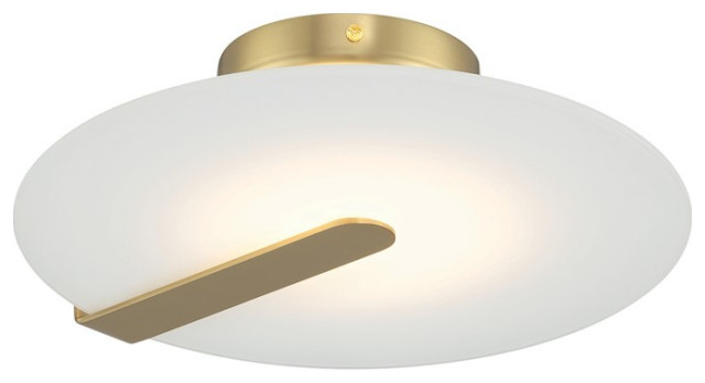 Eurofase Nuvola 1 Light 12.25" LED Flushmount, Gold/White/Round - 46843 ...