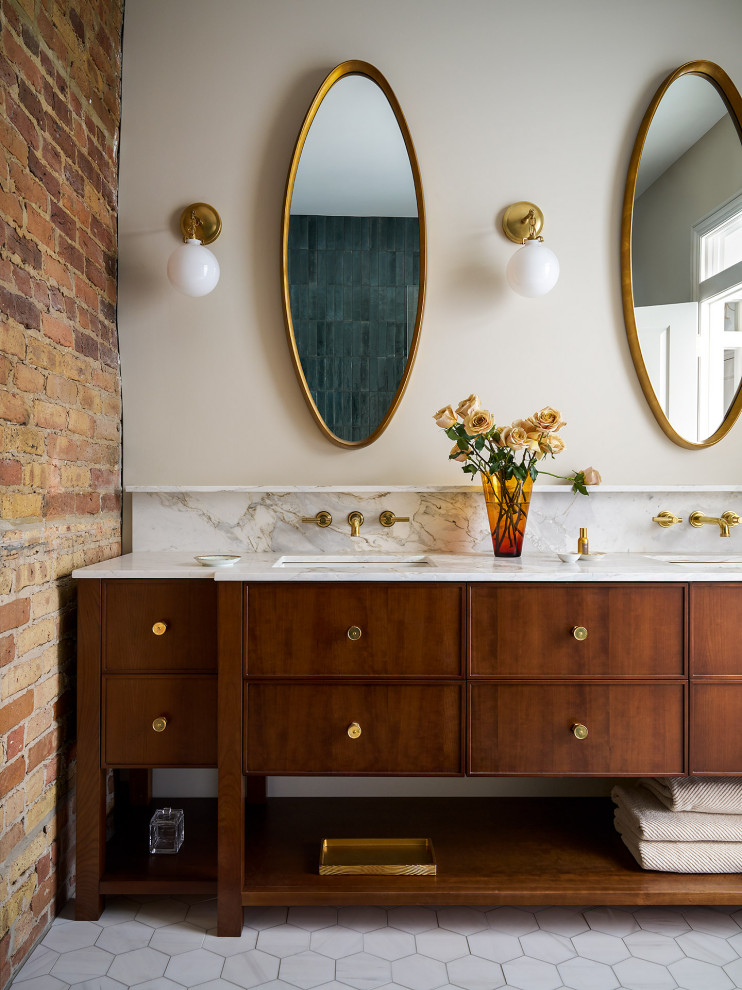 O'Brien Harris Cool & Colorful - Transitional - Bathroom - Chicago - by ...