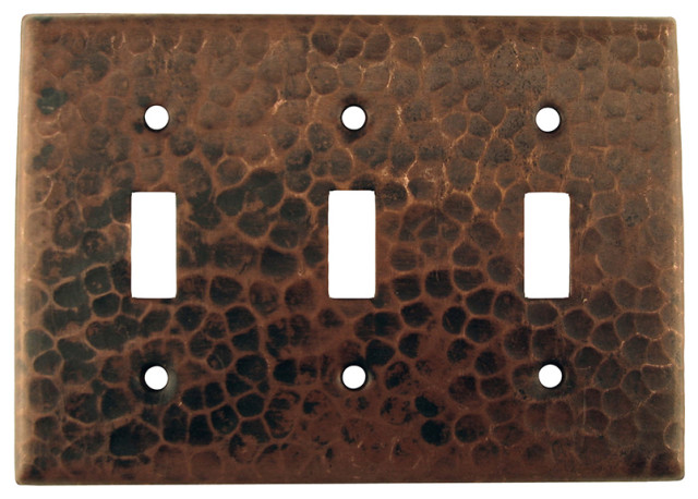 Copper Switchplate Triple Toggle Switch Cover - Rustic - Switch Plates ...