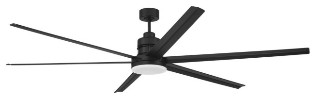 Mondo 1 Light 80 in. Indoor Ceiling Fan, Flat Black - Transitional ...