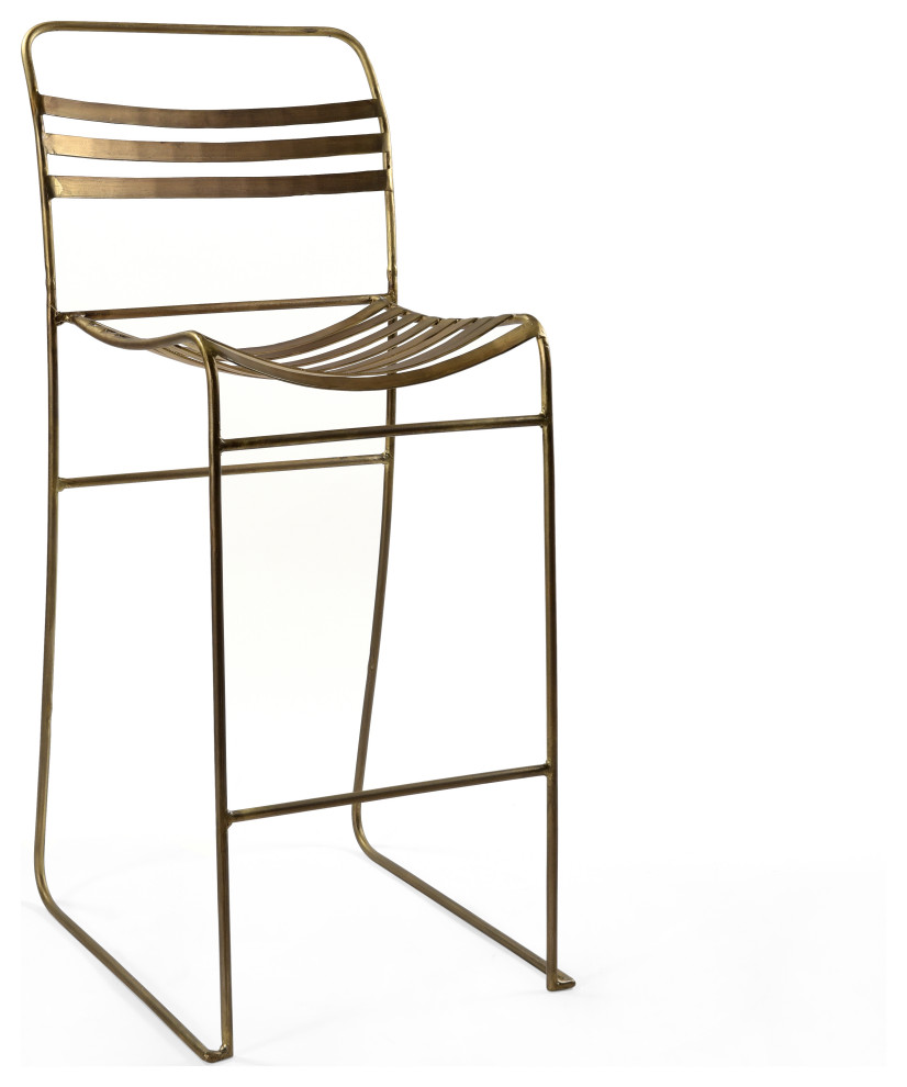 Tobin Stacking Counter Chair, Brass , set of 2 - Industrial - Bar ...
