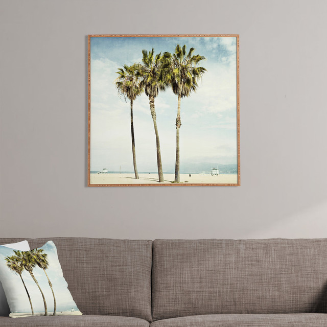 Deny Designs Bree Madden Venice Beach Palms Framed Wall Art, 30x30x1 - Tropical - Prints And ...