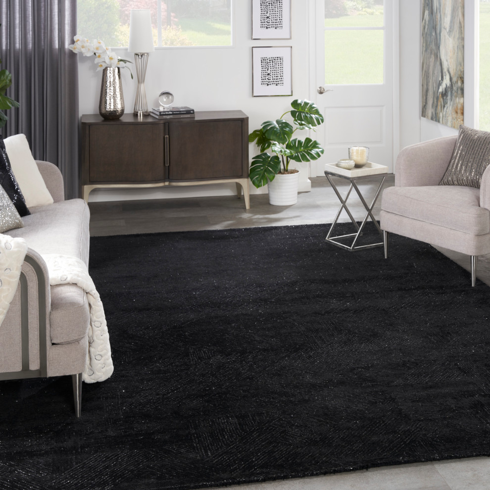 Nourison Home 7'9"x9'9" Michael Amini Star Black Area Rug, 7'9"x9'9 ...