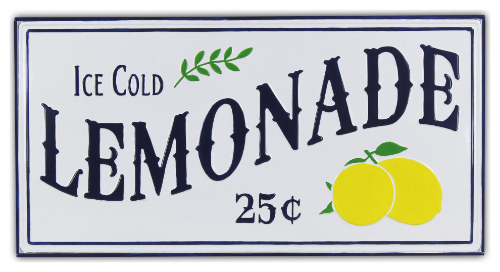 Maison Ice Cold Lemonade Sign - Blue - Farmhouse - Novelty Signs - by ...