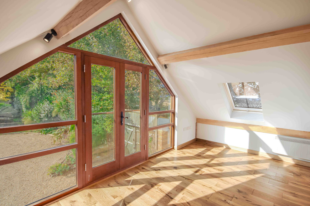Fully glazed gable end with built in Juliet Balcony on a room above ...