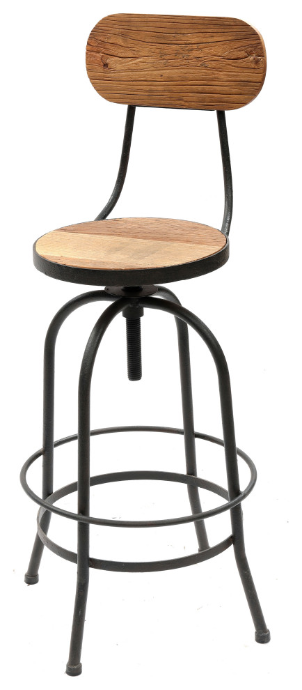 Karma Retro Adjustable Swivel Stool - Industrial - Bar Stools And ...