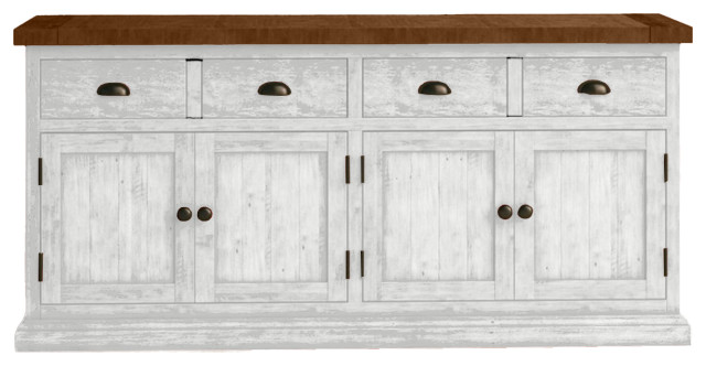 80" Rustic Two Tone Sideboard Buffet - Farmhouse - Buffets And ...