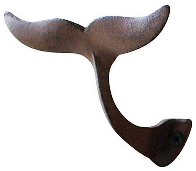 Cast Iron Whale Tail Wall Hook-rustic - Beach Style - Wall Hooks - by ...