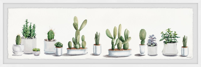 "Fleshy Leaves" Framed Painting Print, 30"x10" - Southwestern - Prints ...