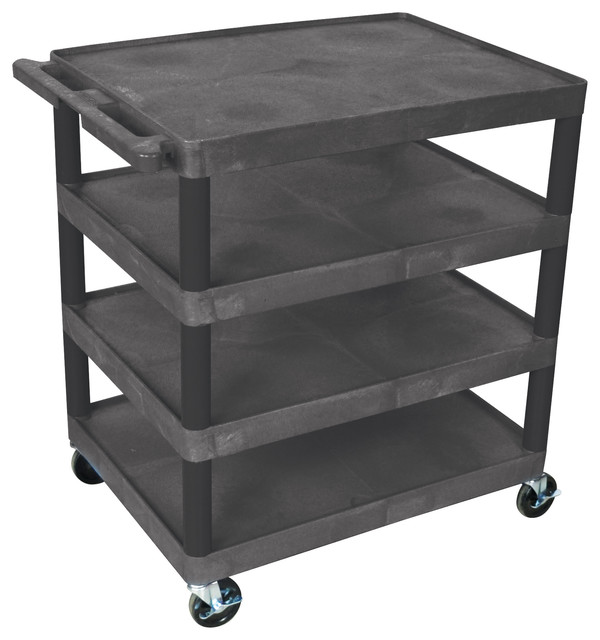 Luxor 4-Flat Shelf Utility Cart - Contemporary - Utility Carts - by ...