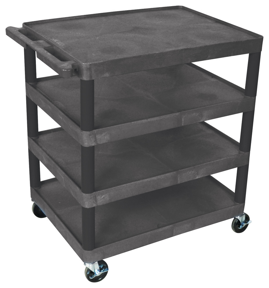 Luxor 4-Flat Shelf Utility Cart - Contemporary - Utility Carts - by ...