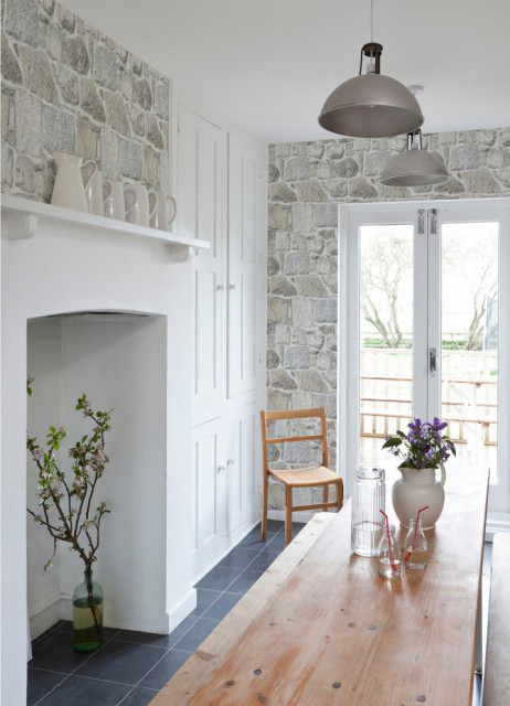 Axelle Light Grey Stone Wallpaper, Swatch - Rustic - Wallpaper - by ...