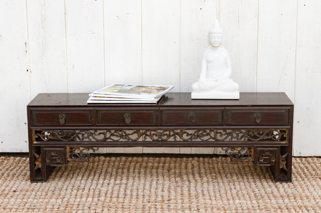 Antique Brown and Gilt Chinese Kang Table - Asian - Coffee Tables - by ...