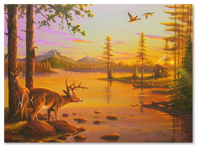 Geno Peoples 'Early Morning 2' Canvas Art, 19"x14" - Rustic - Prints ...