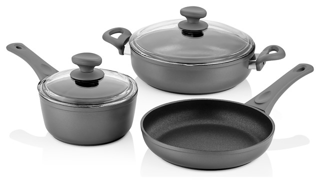 Saflon Titanium Nonstick 5-Piece Cookware Set, 4mm Forged Aluminum ...