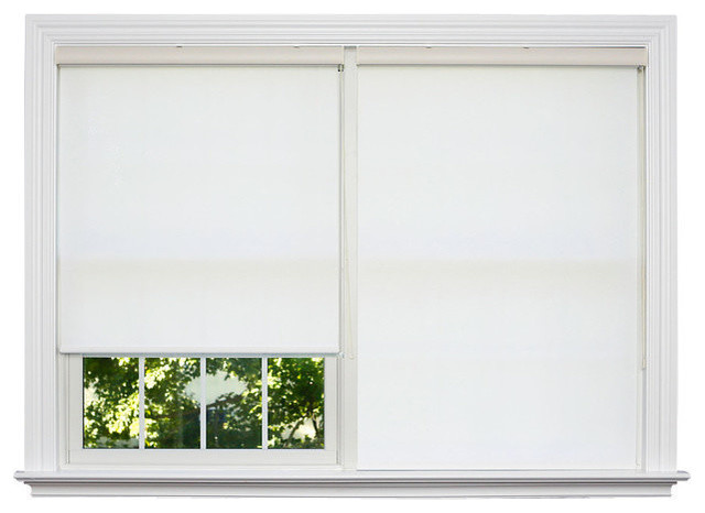 Premium Wood Look Roller Window Shade, 25" - Contemporary - Roller ...
