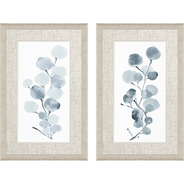 Gray Botanical Artwork, 2-Piece Set - Contemporary - Prints And Posters - by Paragon Decor | Houzz
