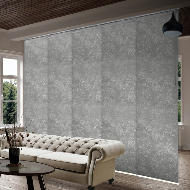 Poppy 5-Panel Track Extendable Vertical Blinds 58-110"W, 91.4" H ...