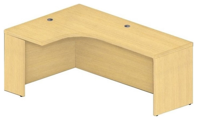 Scranton & Co 72"" L-Shape Extended Corner Wood Computer Desk in Maple ...