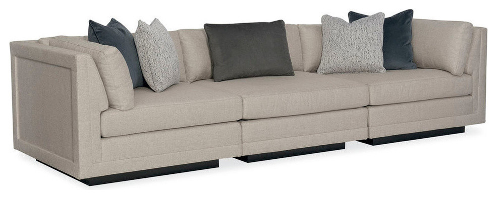 Modern Fusion Plinth Base 3 Piece Sofa - Transitional - Sectional Sofas ...