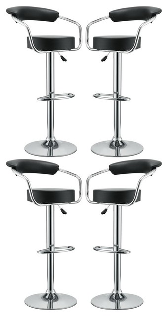 Diner Bar Stools, Black, Set of 4 - Contemporary - Bar Stools And ...