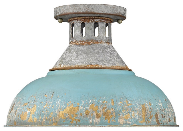 Golden Kinsley Ceiling Light in Aged Galvanized Steel, 14.000 ...
