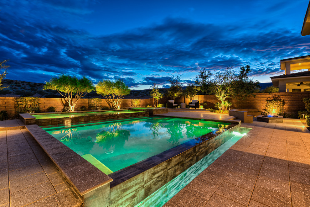 Multi-level Pool & Spa w/ Cascading Water, Fire Pit Lounge & Courtyard ...