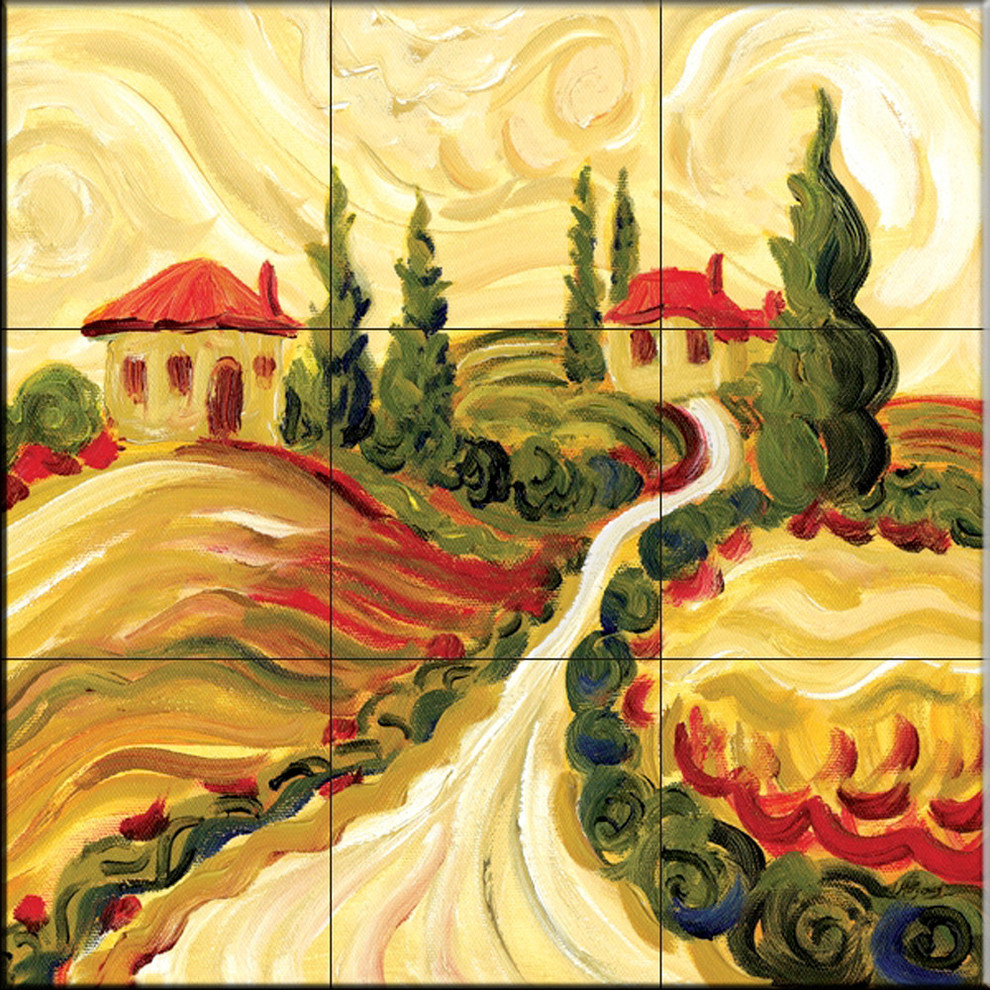 Tile Mural Kitchen Backsplash - Tuscan Villas II - by Joanne Margosian ...
