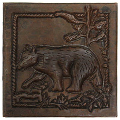 Bear Design Copper Tile, 2x2 - Rustic - Wall And Floor Tile - by Copper ...