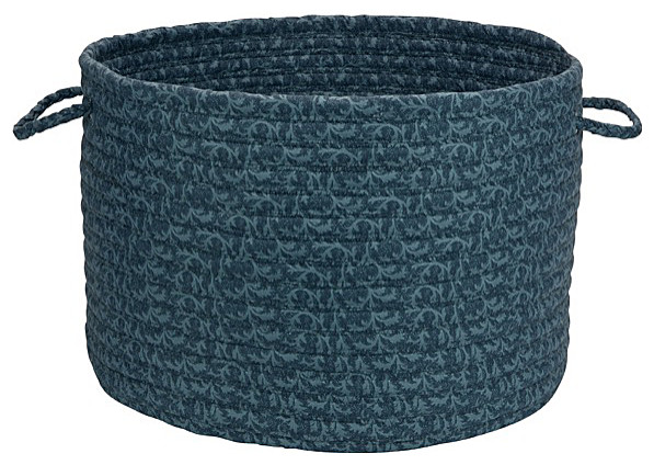 Colonial Mills Basket Solid Fabric Basket Deep Blue Round, 18"x18"x12 ...