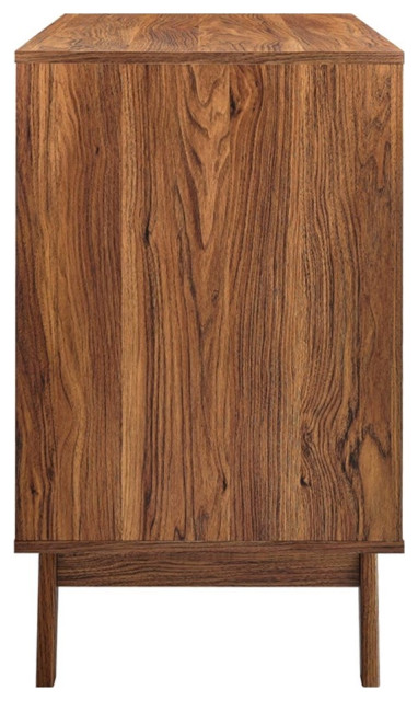 Modway Soma 40" Natural Rattan and MDF Wood Accent Cabinet in Walnut - Tropical - Accent Chests ...