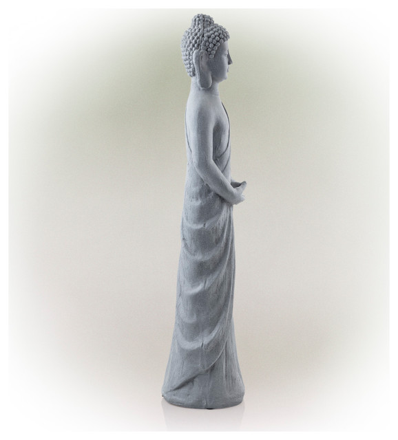 32" Tall Cement Standing Buddha Outdoor Garden Statue - Asian - Garden ...