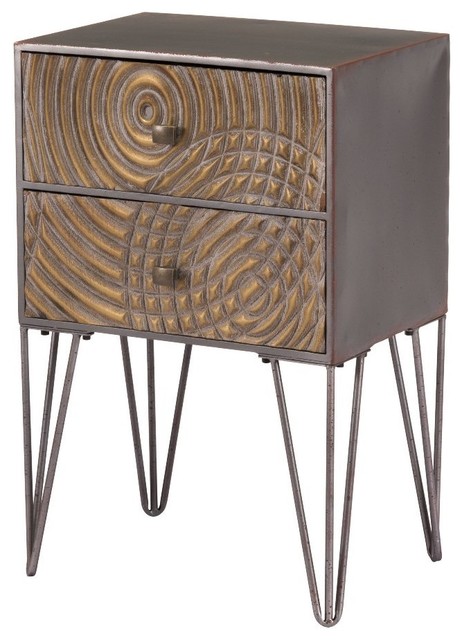 Modern Contemporary Accent Side End Table Console, Brown, Steel, Lounge ...