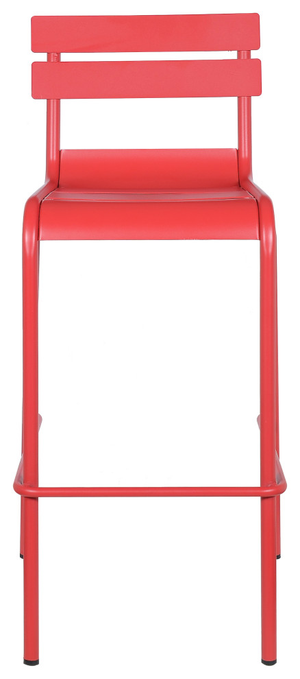Dana Stackable Outdoor Patio Barstool, Frosted Red, Set of 4 ...