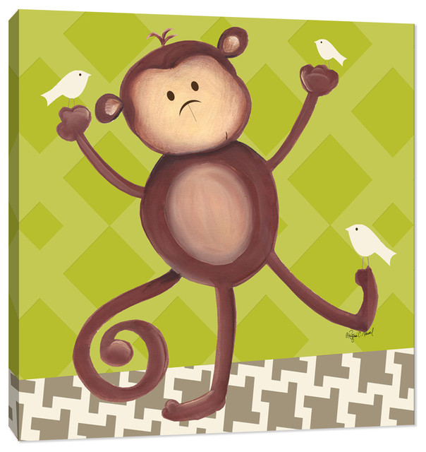 Matthew Monkey - Green - Contemporary - Kids Wall Decor - by Doodlefish ...