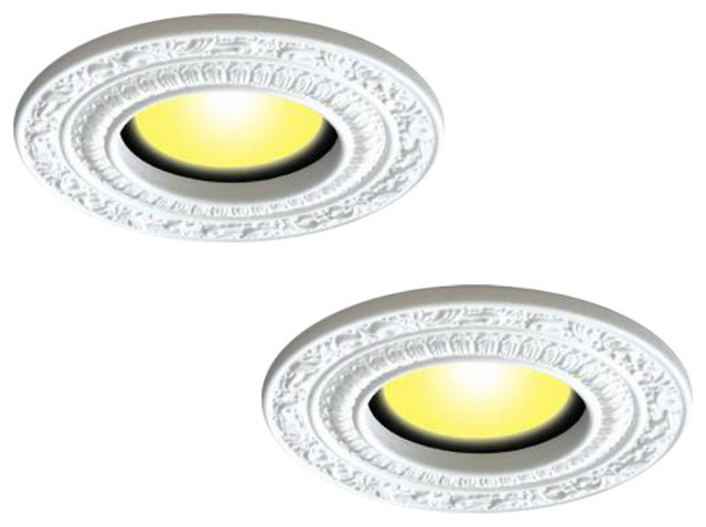 2 Spot Light Trims White Urethane Recess 6" ID X 10" OD - Traditional ...